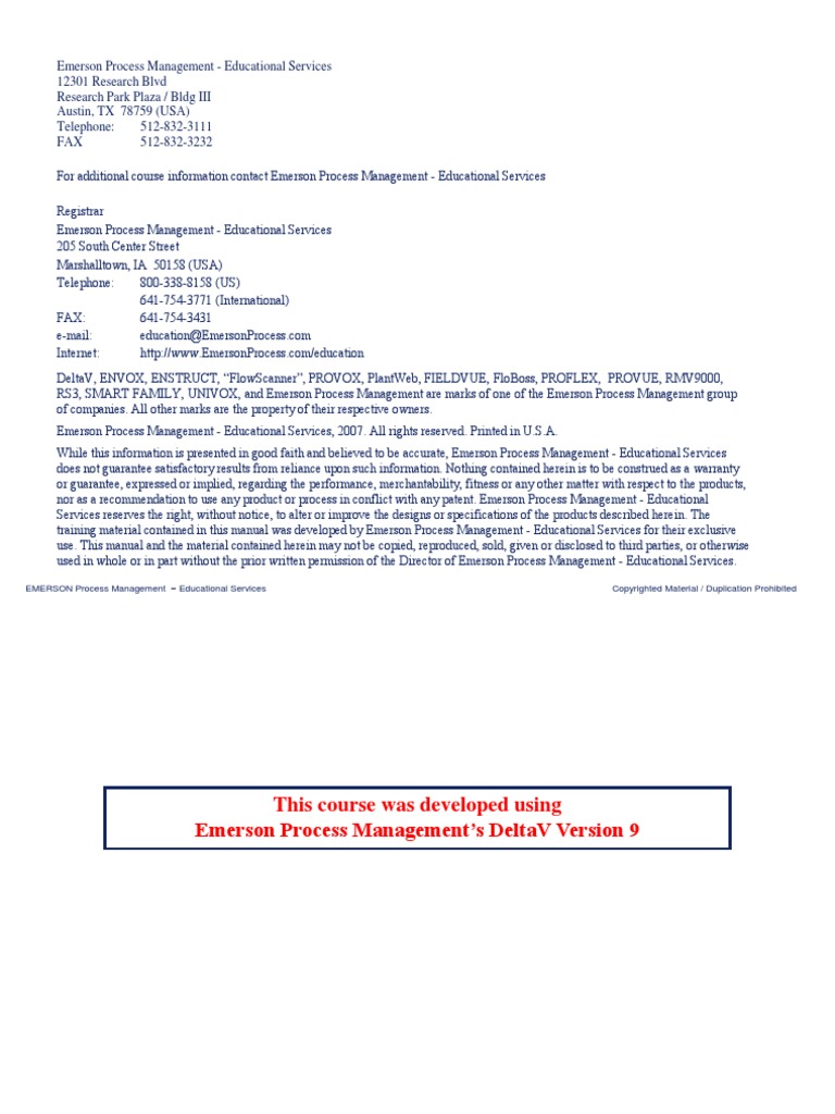 EMERSON Process Management - Educational Services | Download Free PDF ...
