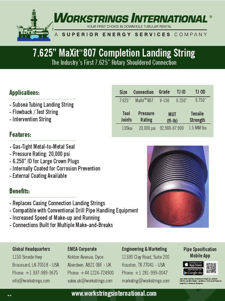Workstring International MaXit 807 Completion Landing String | PDF ... Workstring International MaXit 807 Completion Landing String | PDF ...