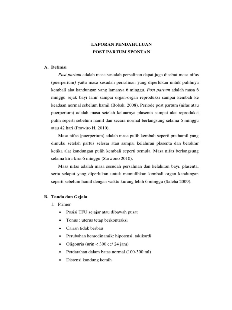 LP Post Partum Normal | PDF