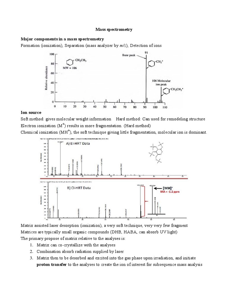 Mass Spectrometry Major Components in A Mass Spectrometry | PDF | Mass ...