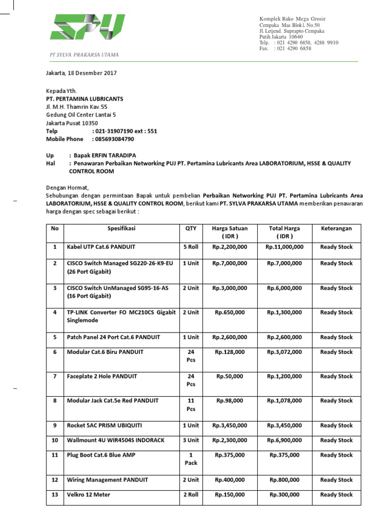 PT. Pertamina Lubricants - Perbaikan Networking PUJ PT. Pertamina ...
