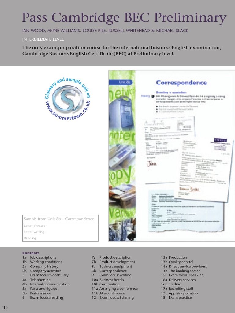 BEC Series | PDF | English As A Second Or Foreign Language | Test ...