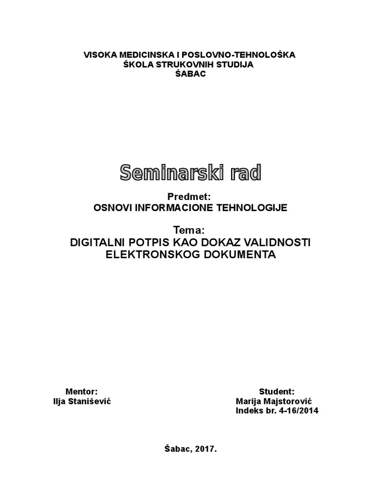 Digitalni Potpis | PDF