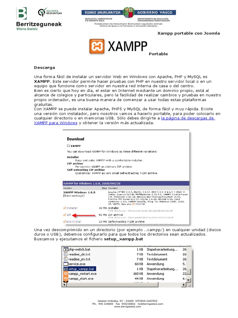 Xampp Portable Con Joomla | PDF | Joomla | Servidor web