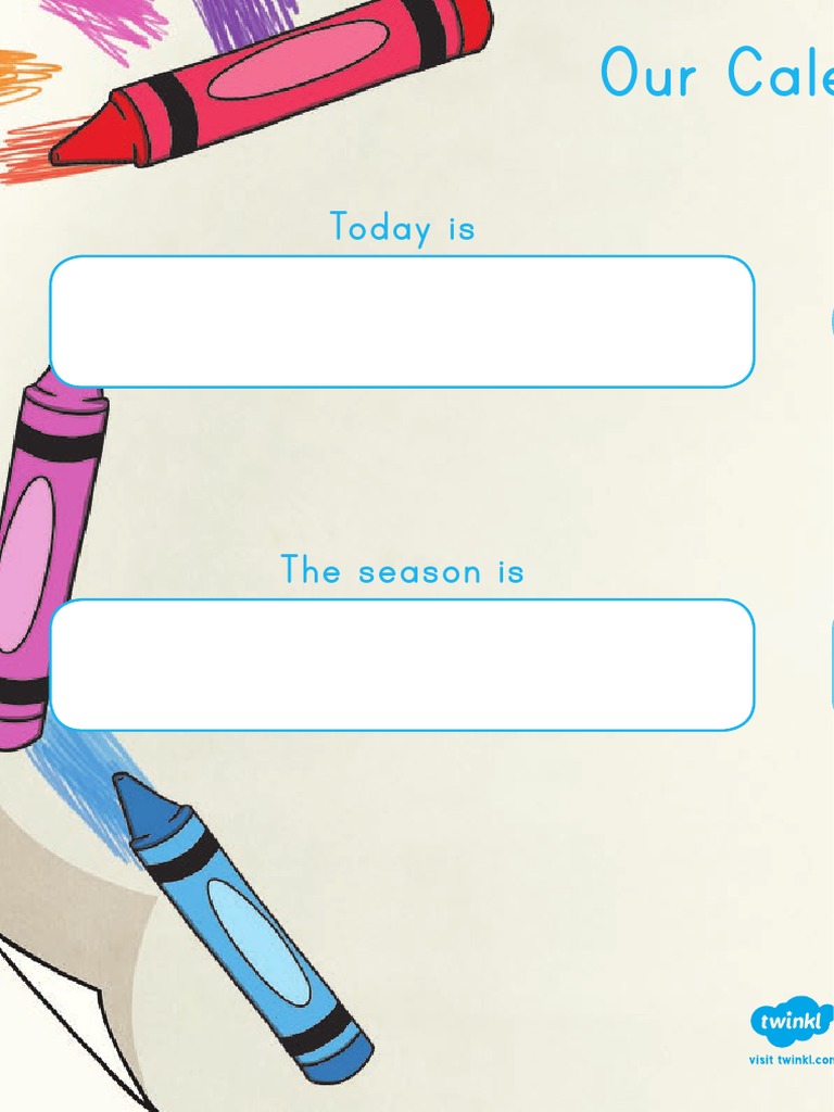 Colorful Crayons Display Calendar | PDF