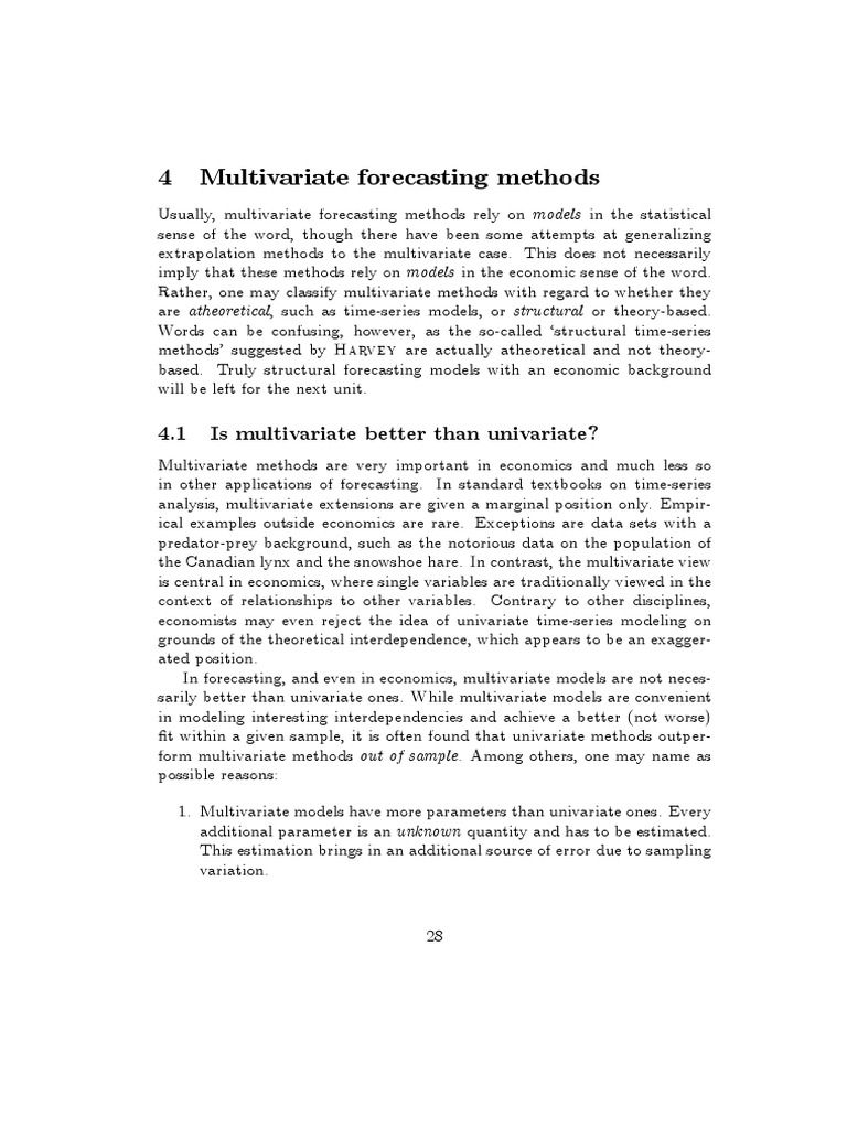 Multivariate Vs Univariate | PDF | Vector Autoregression | Errors And Residuals