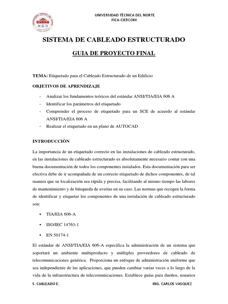 Guia Proyecto Final - Etiquetado | PDF | Red de computadoras | Telecomunicaciones
