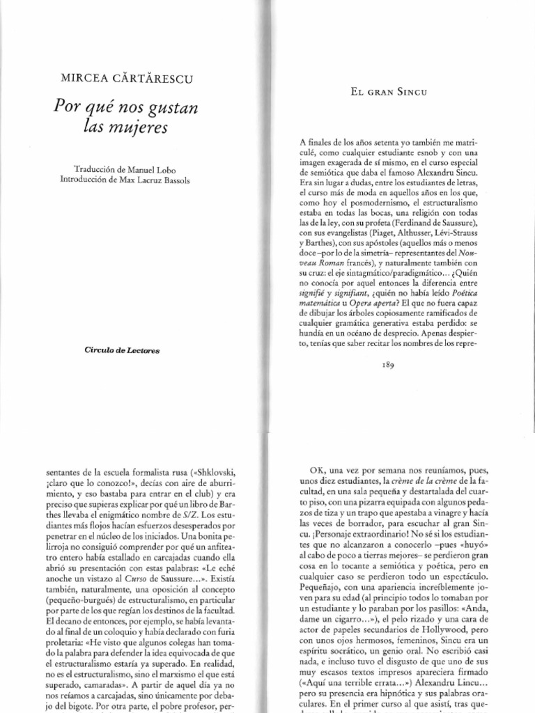 El Gran Sincu - Mircea Cartarescu PDF | PDF | Science | Ciencia filosófica