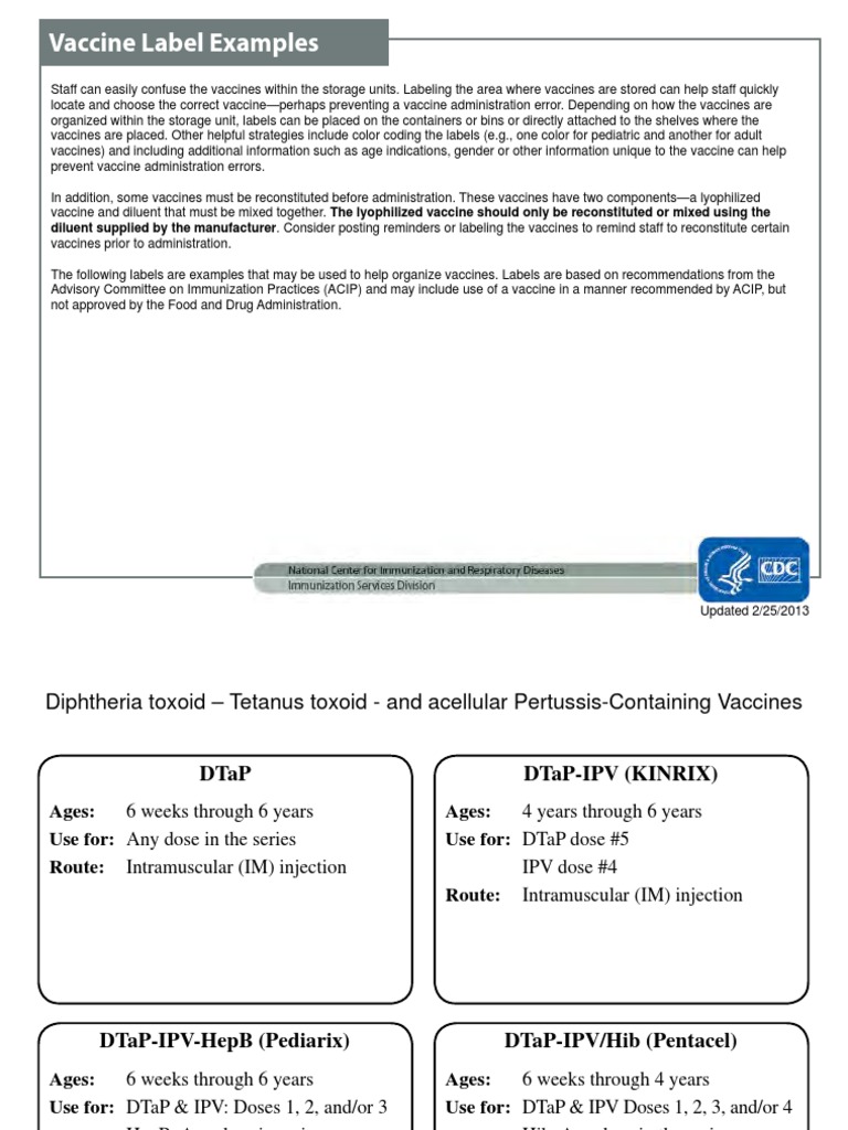 Vaccine Storage Labels | PDF | Children's Health | Vaccination