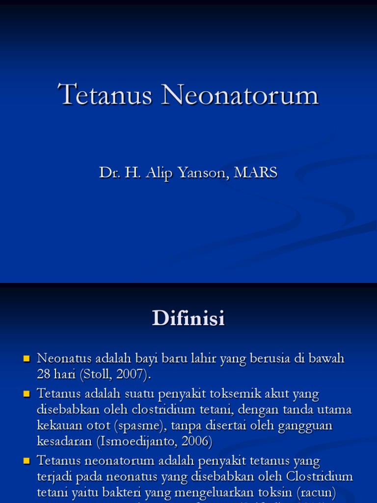 Tetanus Neonatorum | PDF