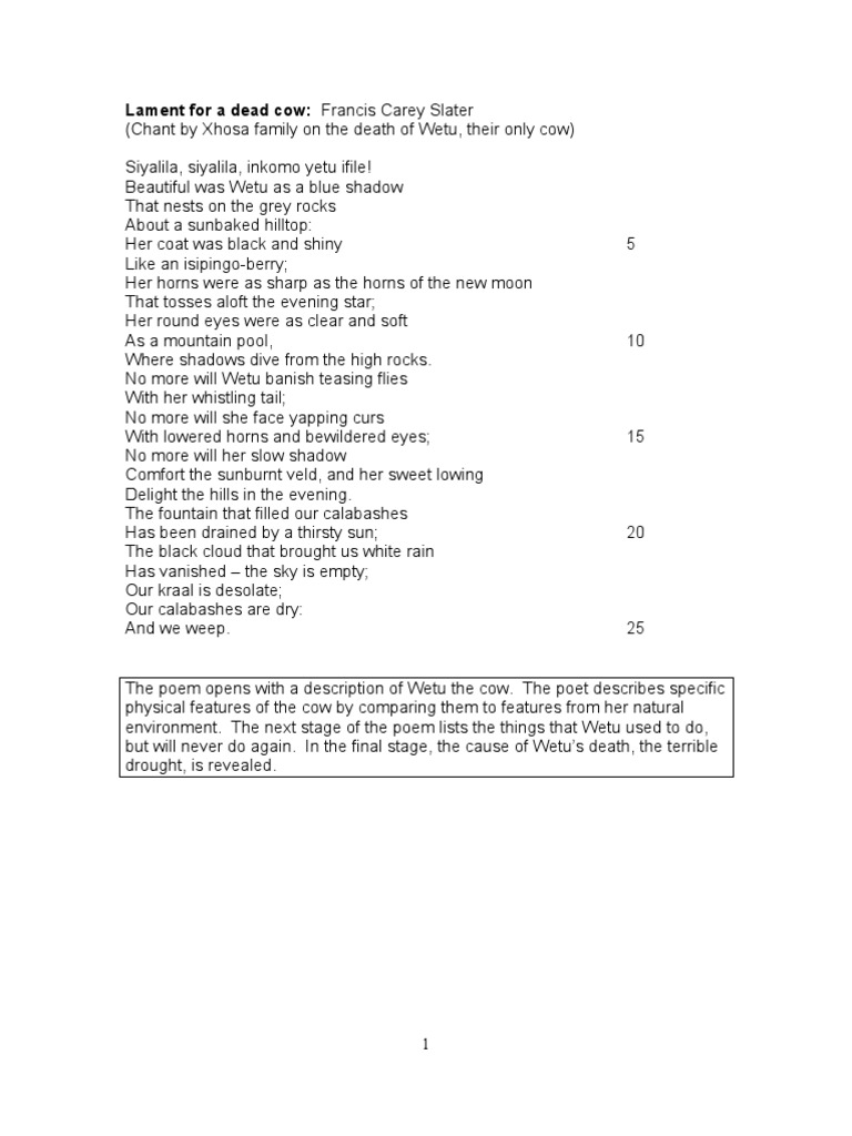 Lament for a Dead Cow