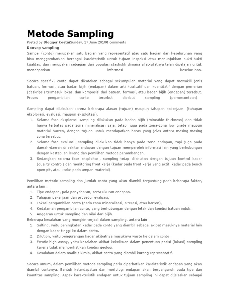 Metode Sampling | PDF