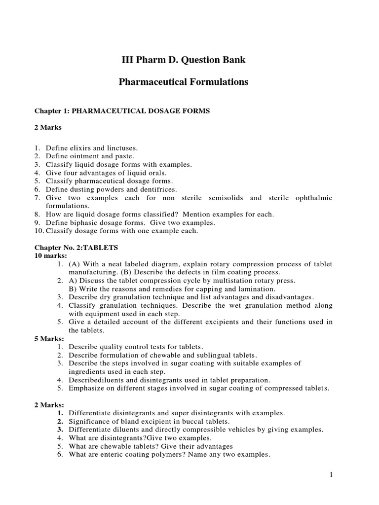 Pharmaceutical Dosage Forms Overview | PDF | Tablet (Pharmacy ...