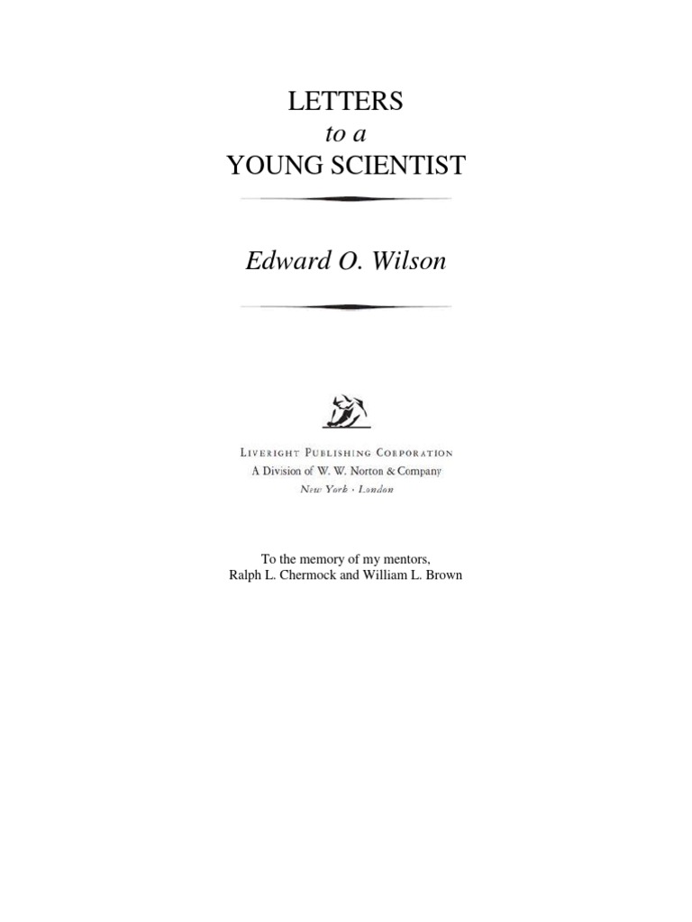 Letters To A Young Scientist | PDF | Teaching Mathematics | Charles Darwin