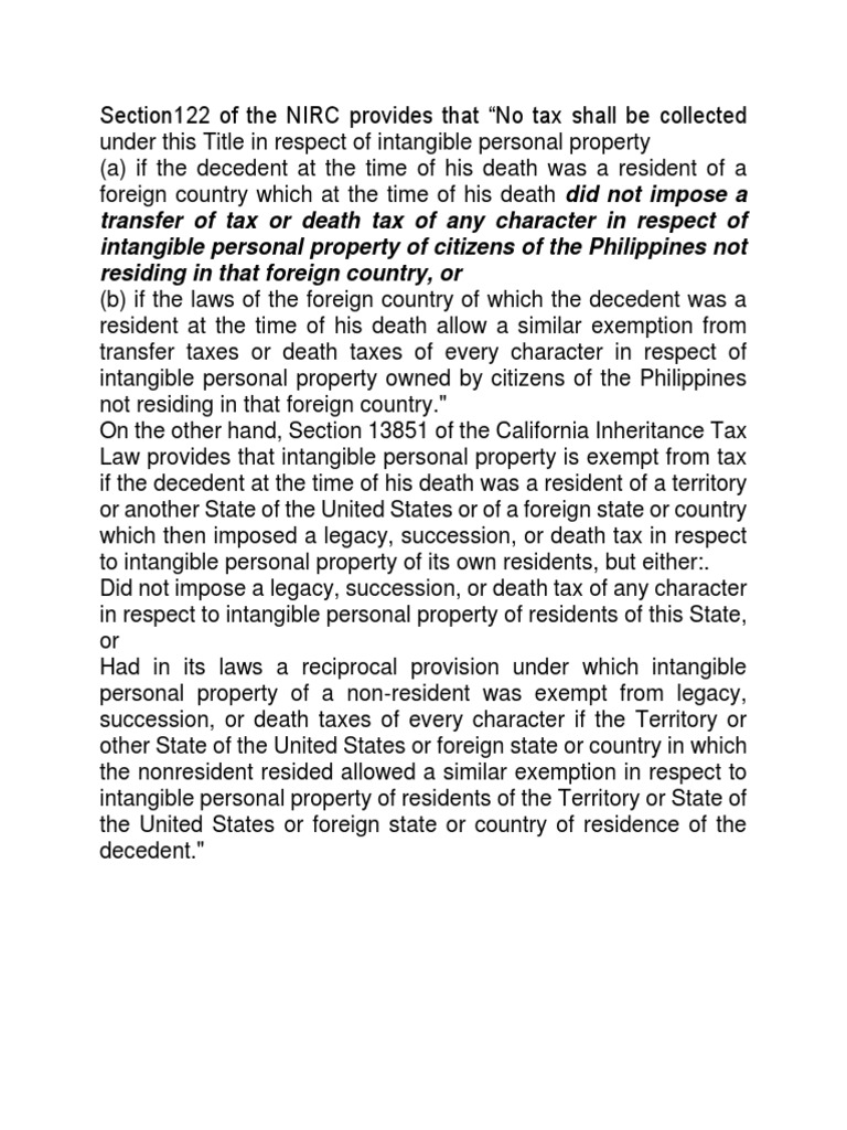 Section122 of The NIRC | PDF