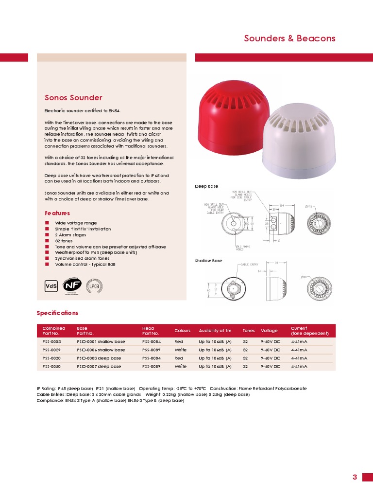 EN54-3Sounders.pdf | Electrical Wiring | Electrical Equipment | Free 30 ...