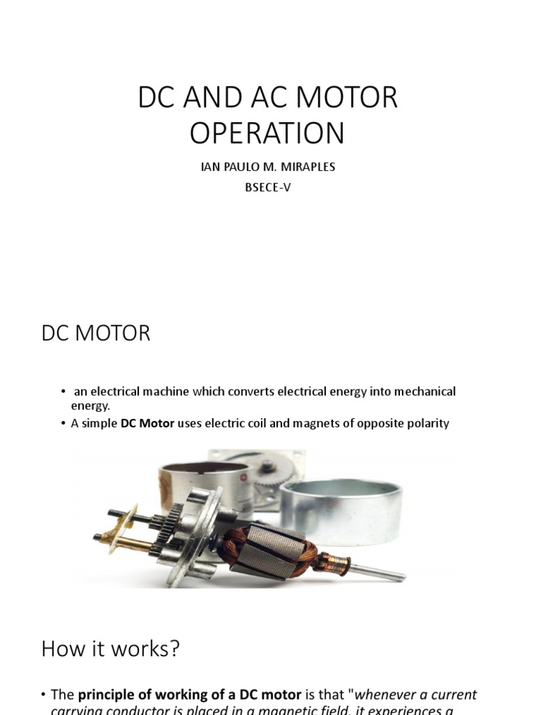 DC and Ac Motor Operation | PDF