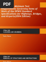 Summary of DPWH Standard Specs and Min Test Requirment | PDF | Asphalt ...