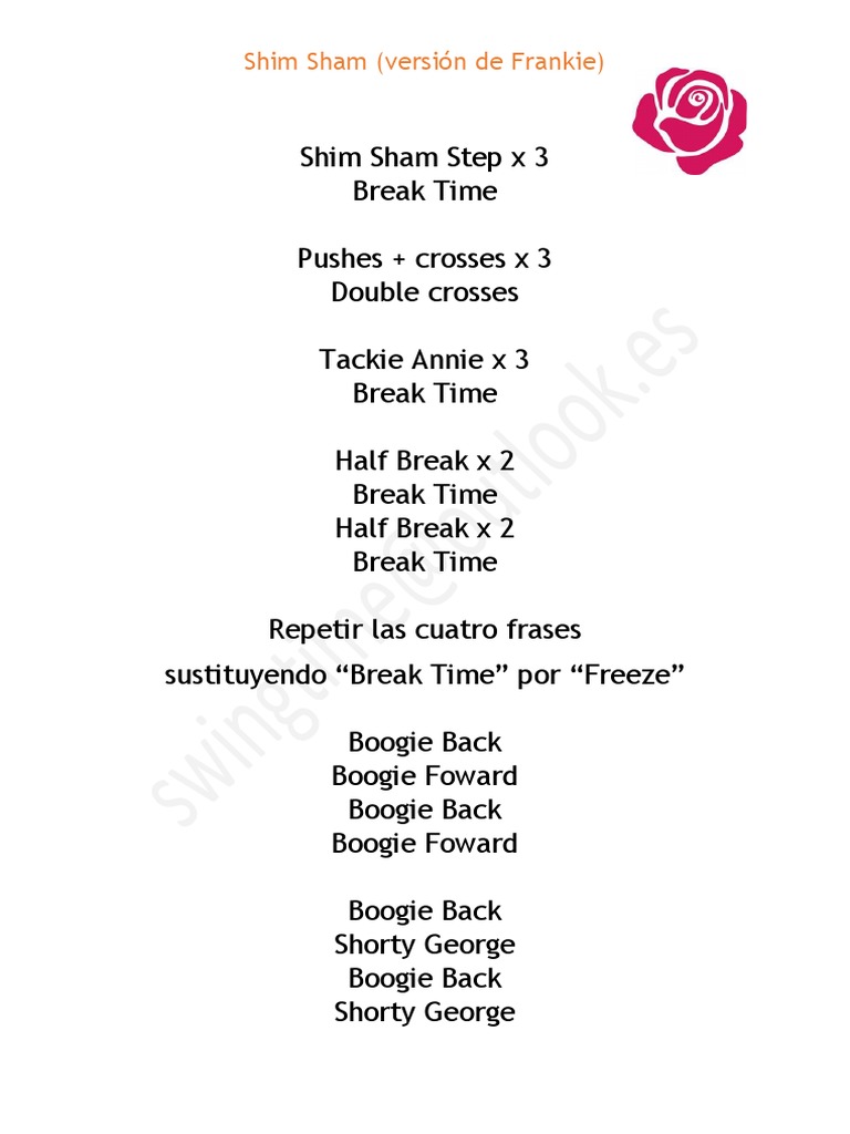 Shim Sham (Versión de Frankie) | PDF