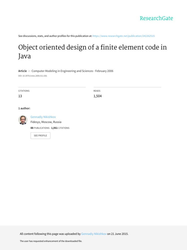 2006 - OO Design - Fem Java Cmes PDF | PDF | Finite Element Method ...