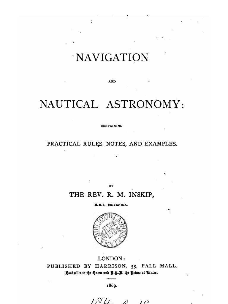 Navigation and Nautical Astronomy, Inskip | PDF