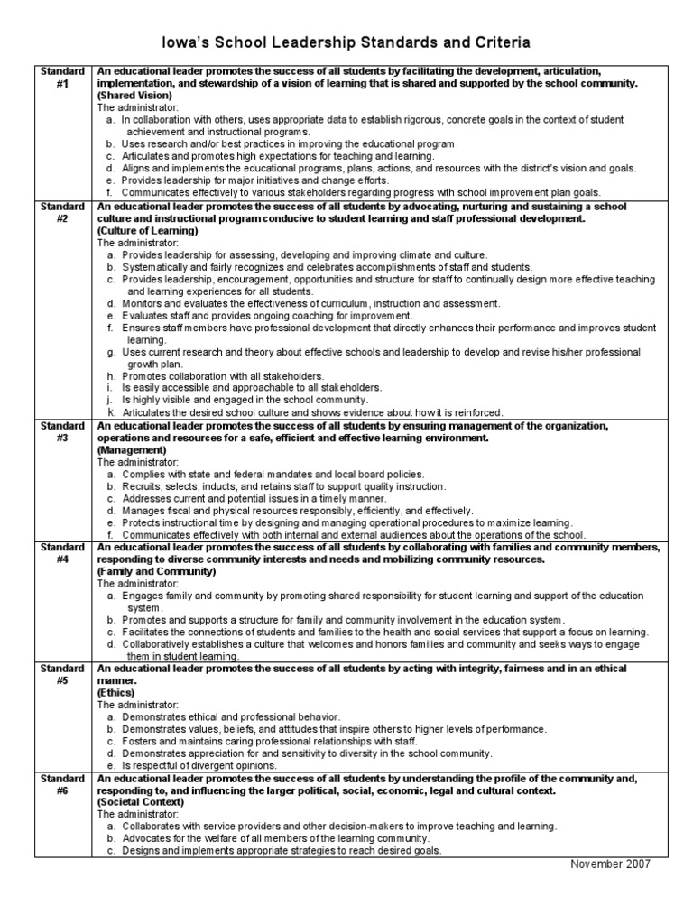 Issl Standards | PDF | Community | Leadership