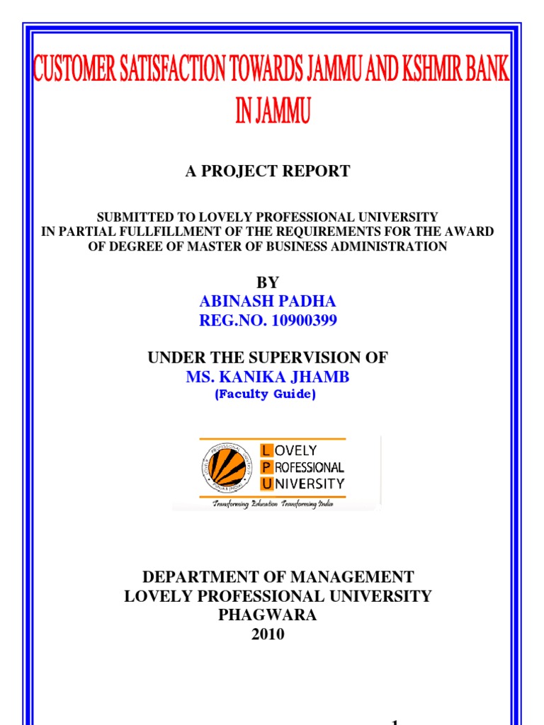 Customer Satisfaction Completed Iias Pdf Customer Satisfaction