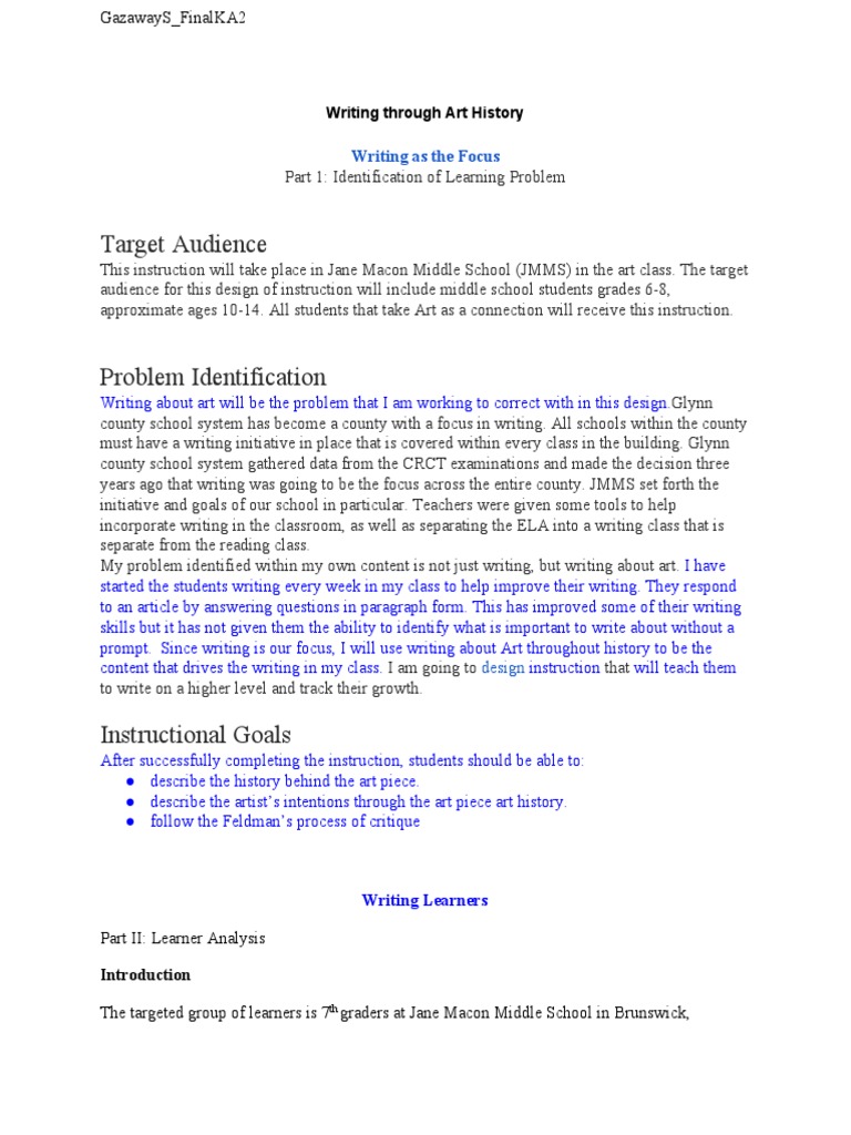 Target Audience: Writing As The Focus | PDF | Educational Assessment ...