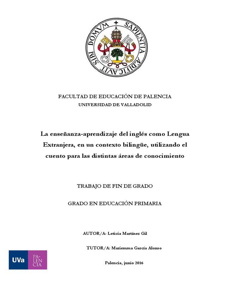TFG-L 1432 | PDF | Cuentos | Aprendizaje