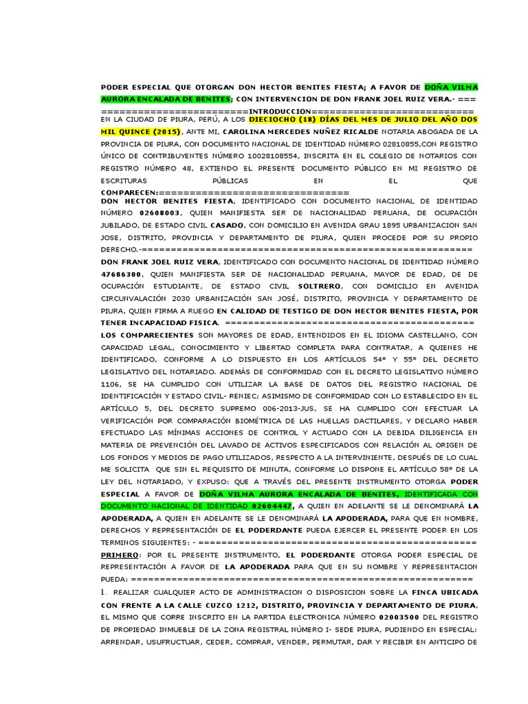 Modelo de Poder General y Especial