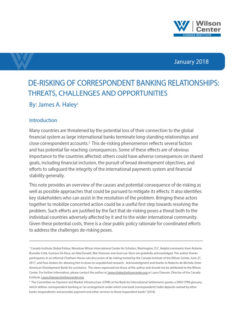 De-Risking in Correspondent Banking | PDF | Money Laundering ...