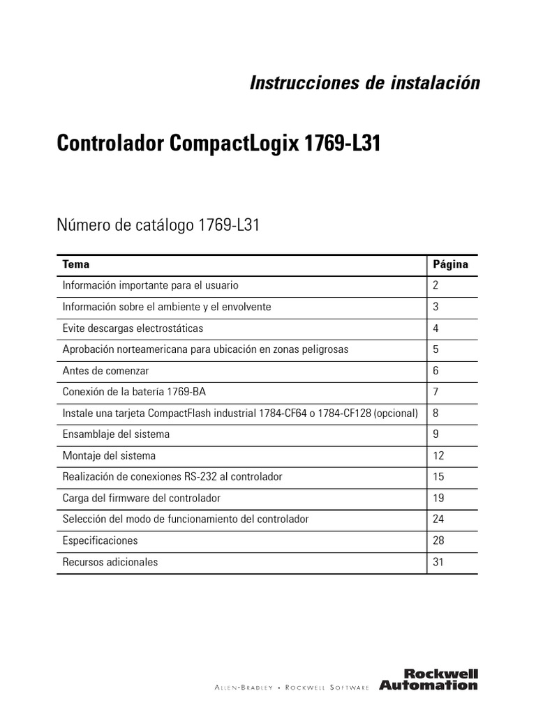 PLC Compaclogix Manual y Practicas | PDF | Tornillo | Batería ...