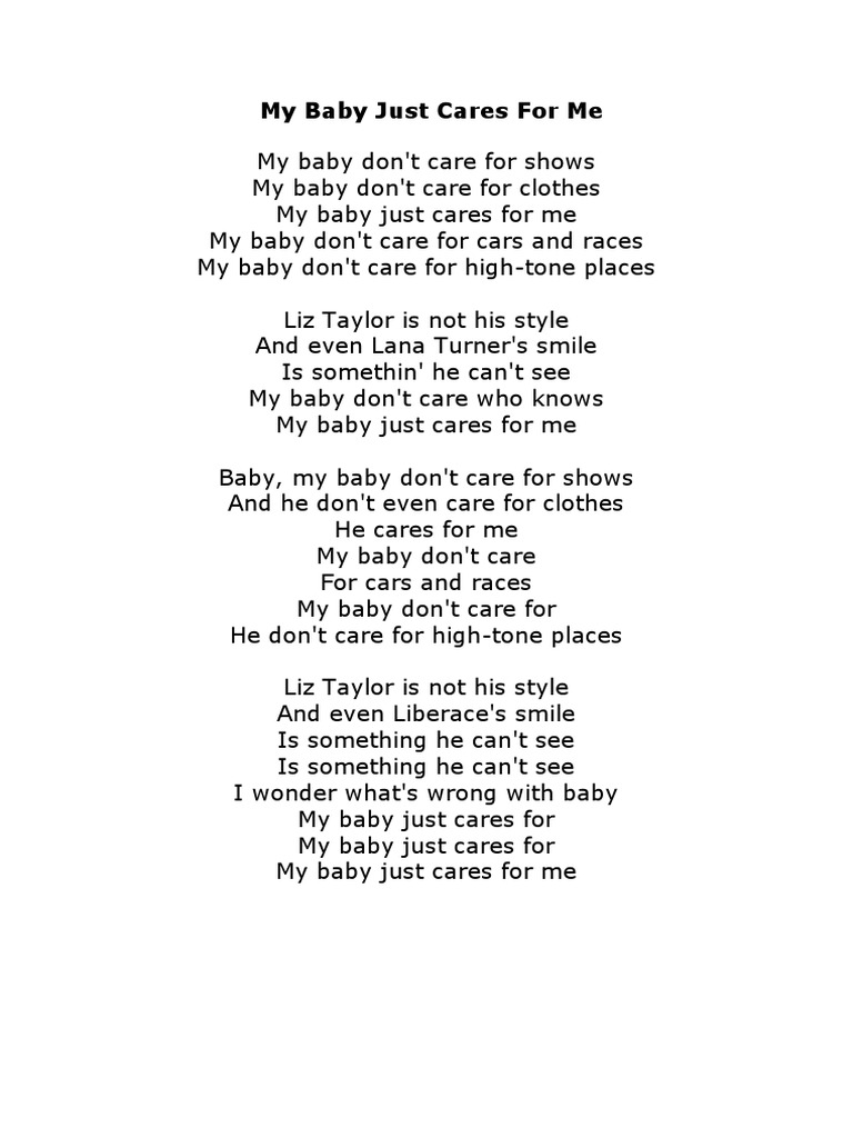 My Baby Just Cares For Me | PDF
