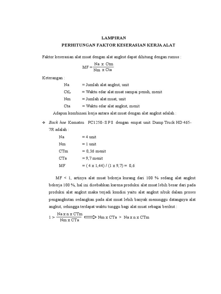 Perhitungan Match Factor | PDF | Metode & Bahan Ajar | Teknologi & Rekayasa