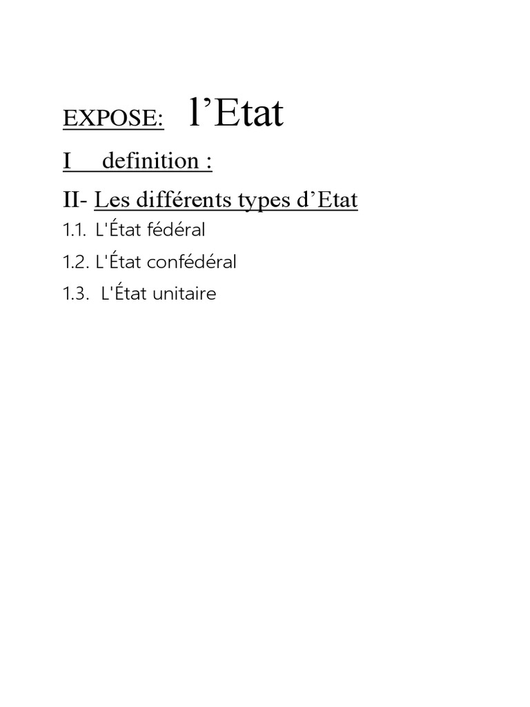 Les Types D'etat | PDF | Fédéralisme | Fédération
