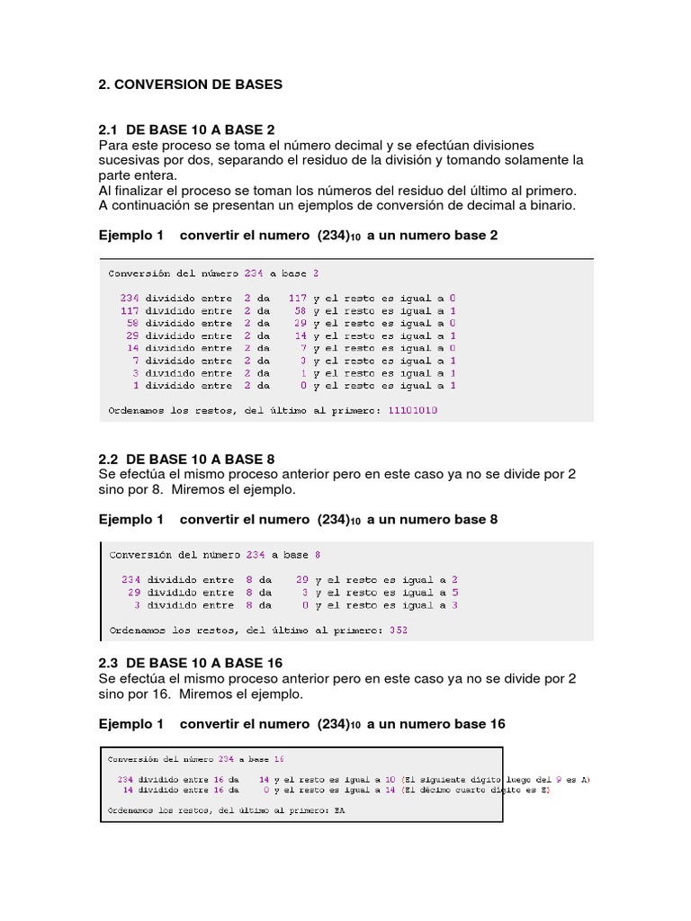 Conversion de Bases | PDF | Notación | Matemática Elemental