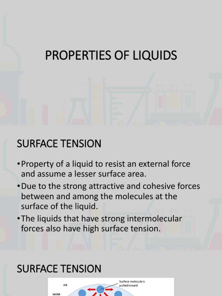 Understanding the Properties of Liquids Through Surface Tension ...