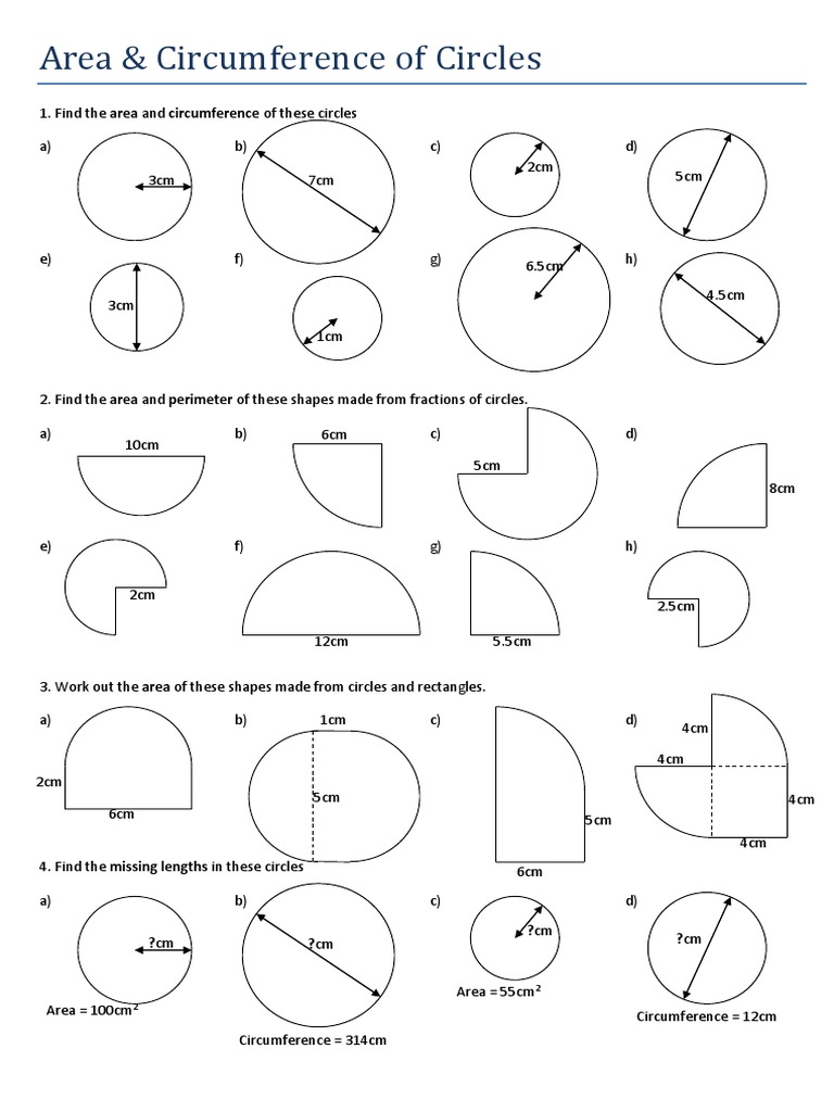 Area & Circumference of Circles Adapted | PDF | Geometric Objects ...