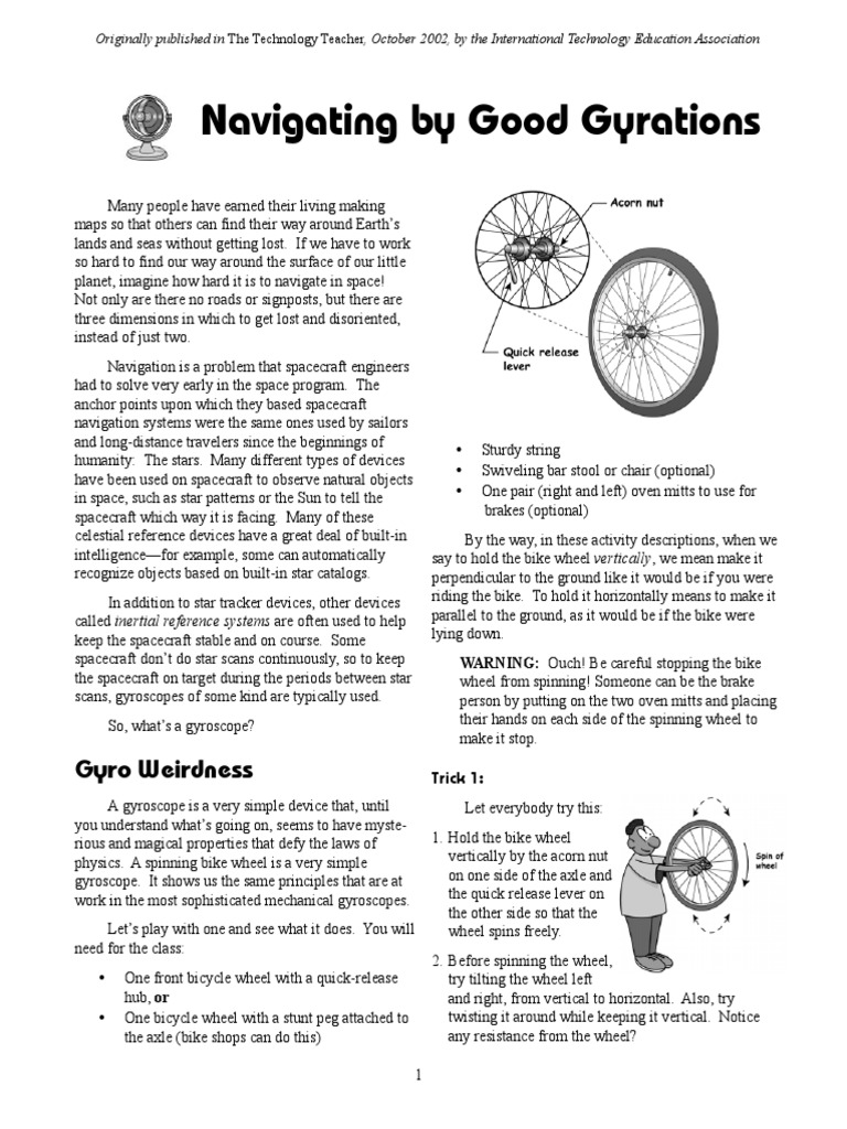 Navigating by Good Gyrations: Gyro Weirdness | PDF | Gyroscope | Rotation
