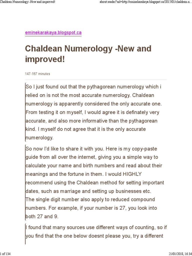 Chaldean Numerology - New and Improved! | PDF | Mind | Truth