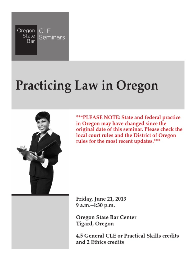 Practicing Law in Oregon | PDF | Pleading | Lawsuit
