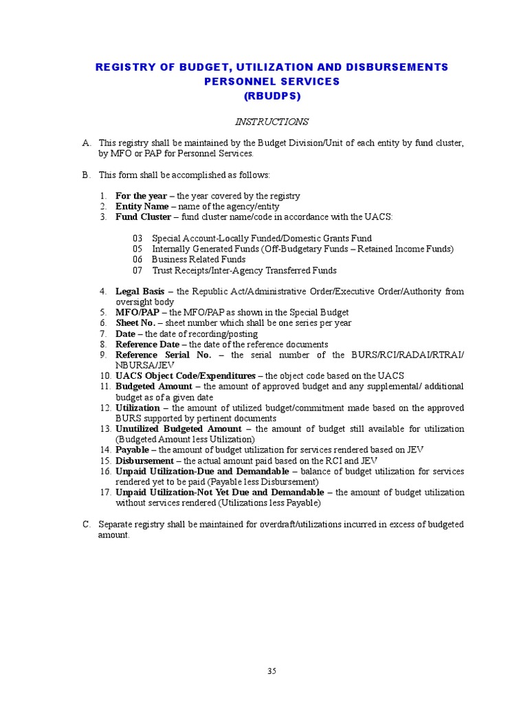 Appendix 10A - Instructions - RBUDPS | PDF