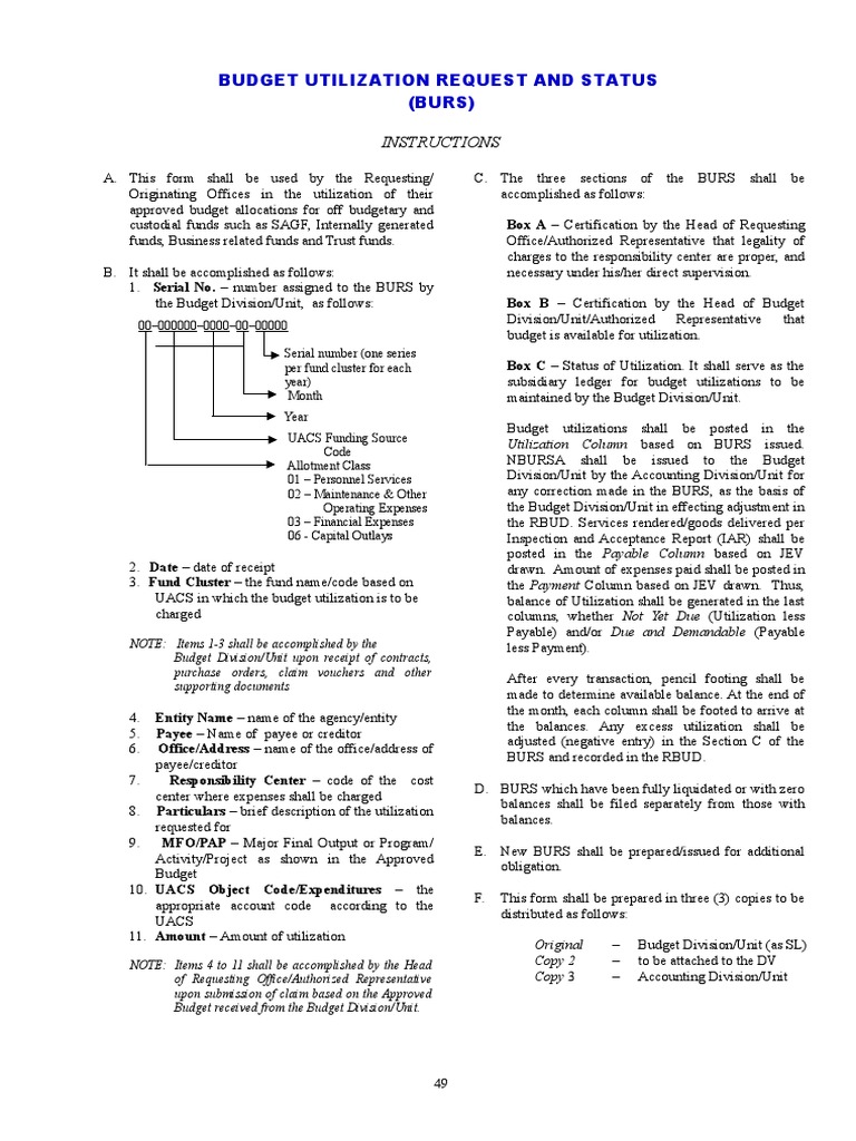 Appendix 14 - Instructions - BURS | PDF | Payments | Voucher