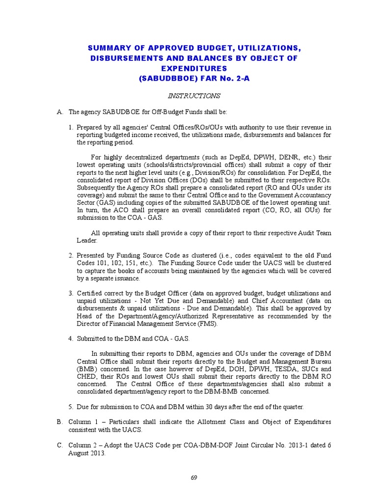 Appendix 21 - Instructions - FAR No. 2-A | PDF | Budget | Government