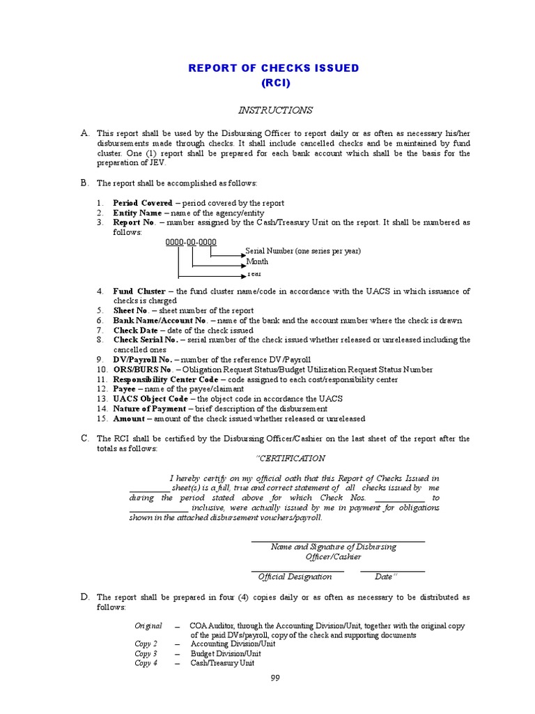 Daily Report of Checks Issued | PDF | Cheque | Payments