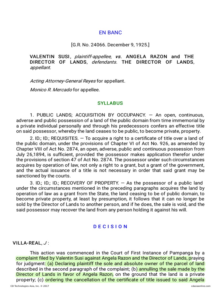 Plaintiff-Appellee Vs Vs Defendants Appellant Acting Attorney-General ...