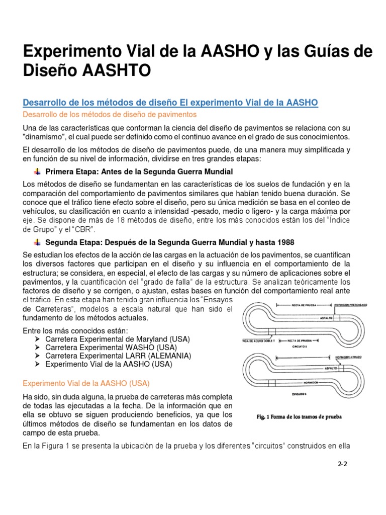 Experimento Vial de La AASHO y Las Guías de Diseño AASHTO | PDF ...