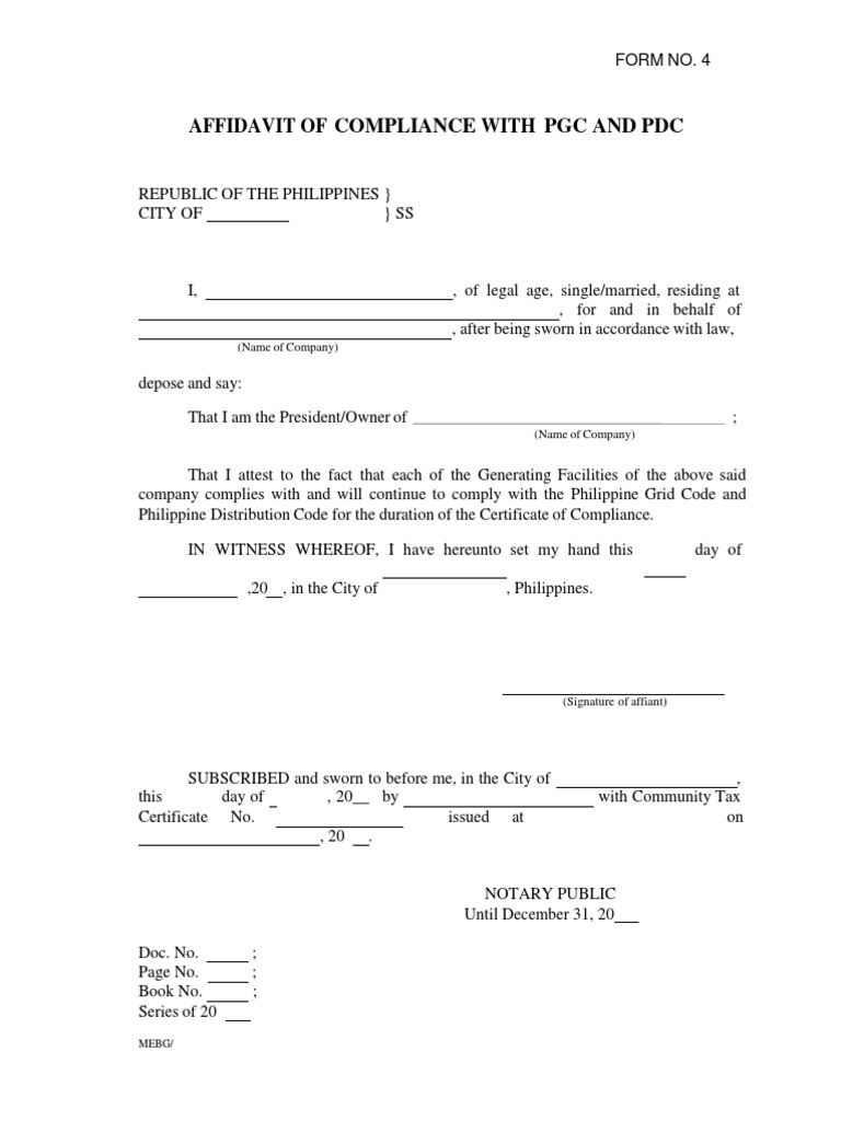 Affidavit of Compliance With PGC and PDC | PDF | Affidavit | Public Law
