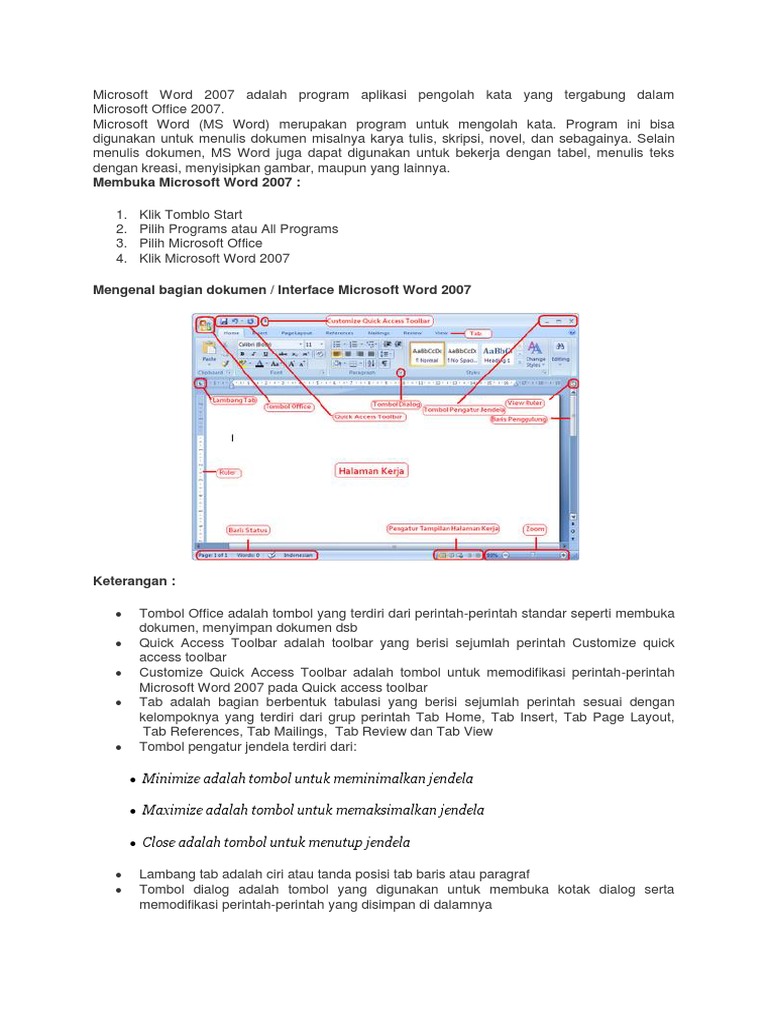 Materi Microsoft Word 2007 | PDF