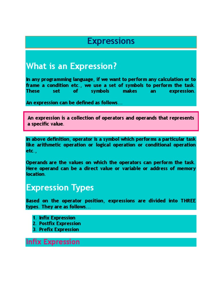 What Is An Expression?: Expressions | PDF | Computer Engineering | Notation